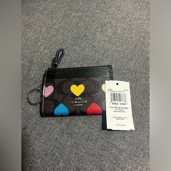 Coach | Bags | Coach Mini Skinny Id Case With Heart Print Cp466 | Poshmark